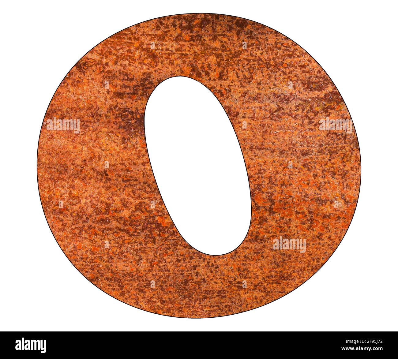 Letter O with rusty metal background Stock Photo - Alamy