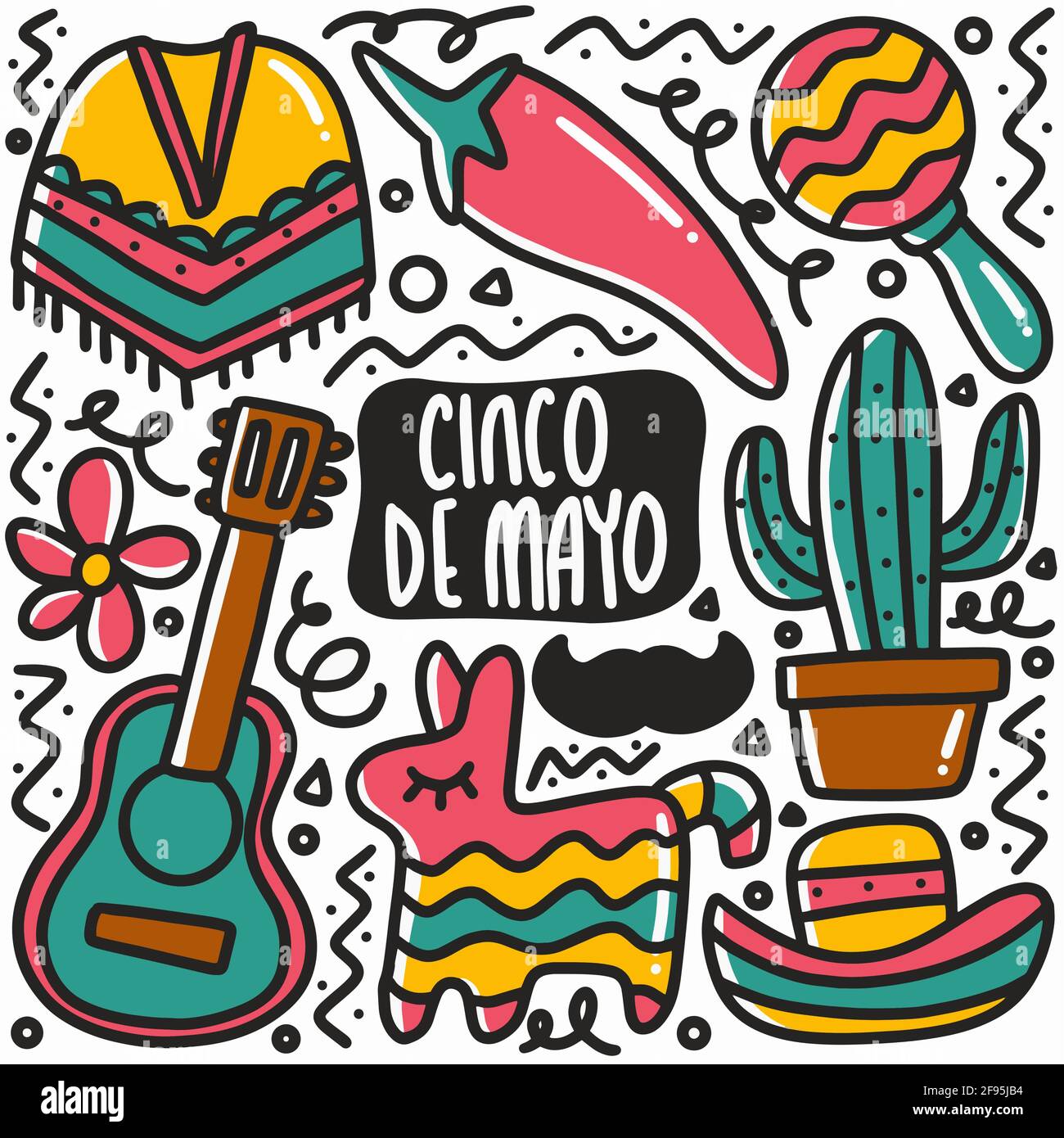 hand drawn cinco de mayo doodle set Stock Vector Image & Art - Alamy
