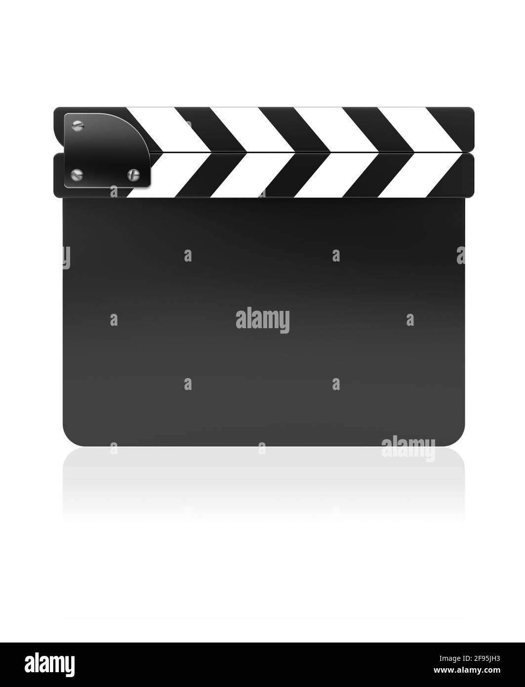 Black film slate clapper on a white background. 3d image Stock Photo ...