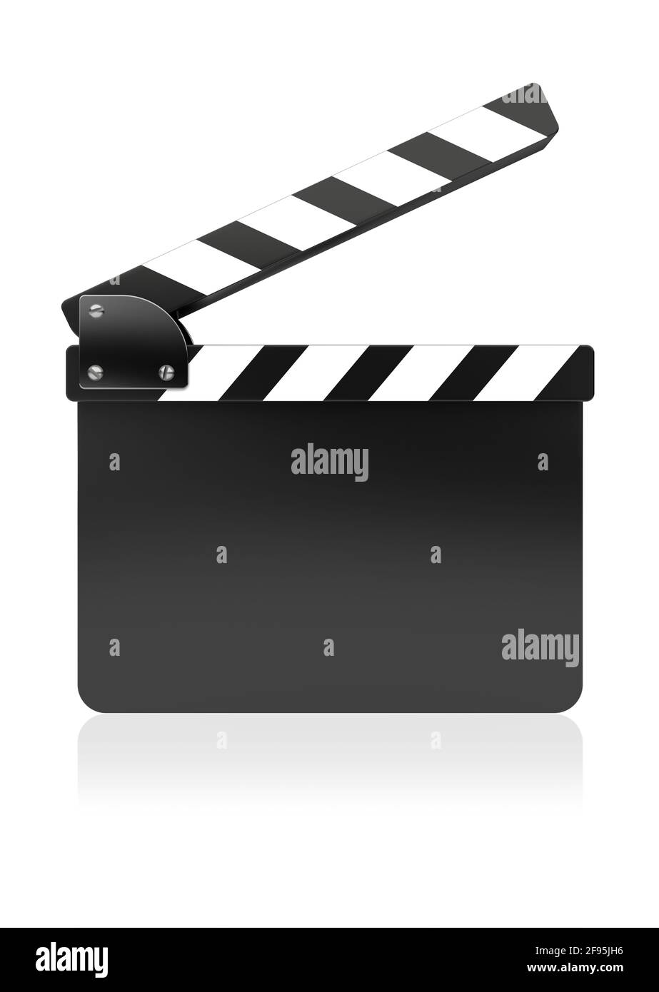 Black film slate clapper on a white background. 3d image Stock Photo ...