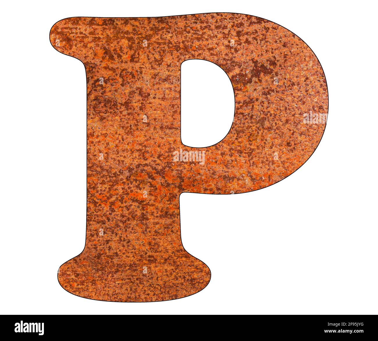 Letter P on rusty metal sheet background Stock Photo - Alamy