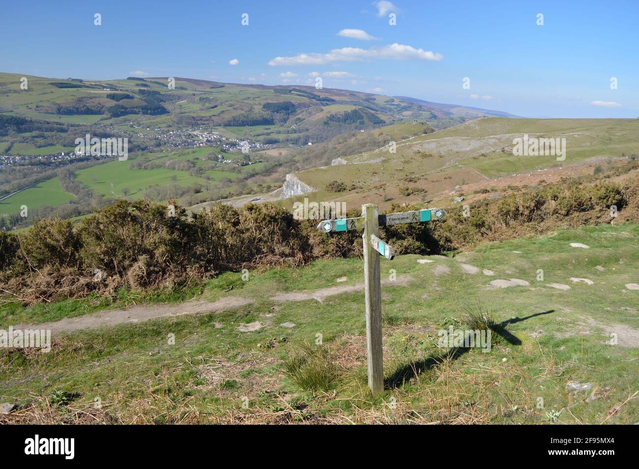 Pathway on Panorama, Llangollen Stock Photo - Alamy