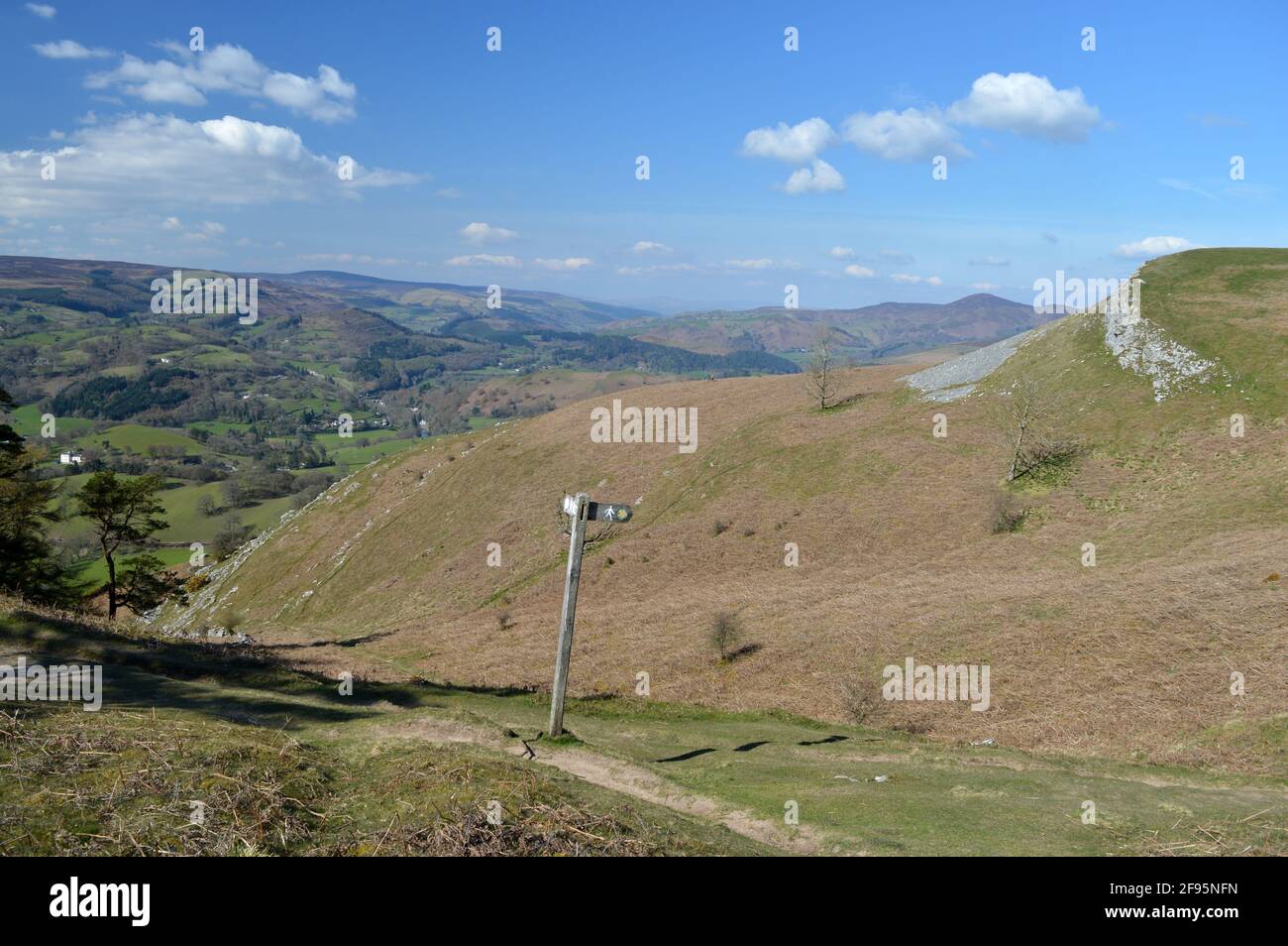 Pathway on Panorama, Llangollen Stock Photo - Alamy