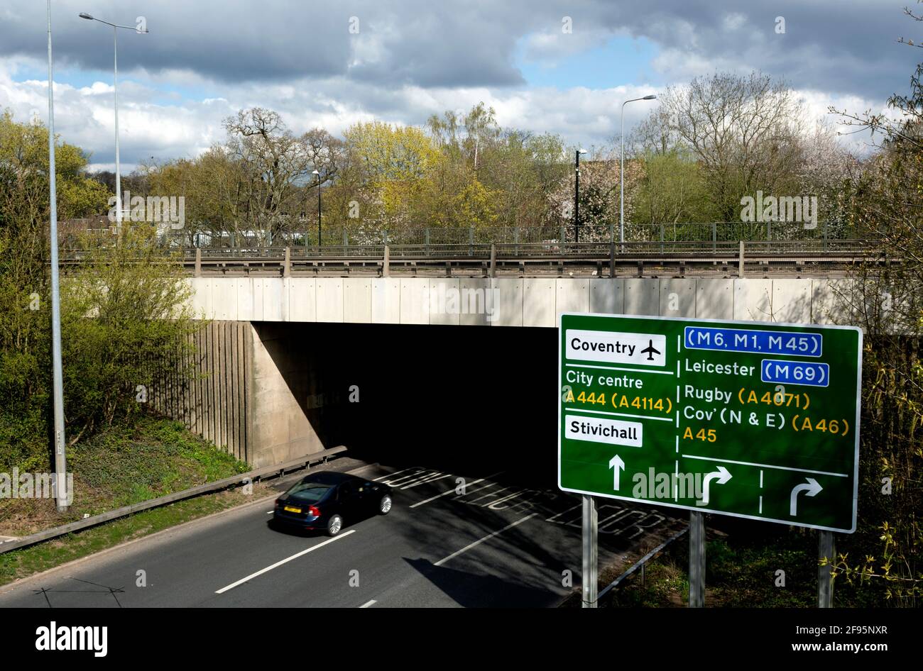 A45 road flyover, Stivichall, Coventry, West Midlands, England, UK ...