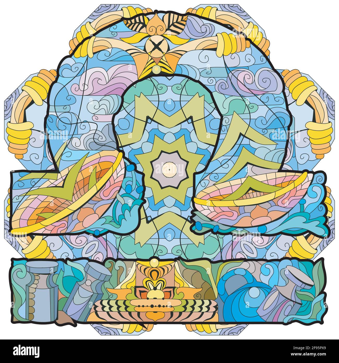 Libra zodiac sign with mandala, astrology concept art. Tattoo design ...