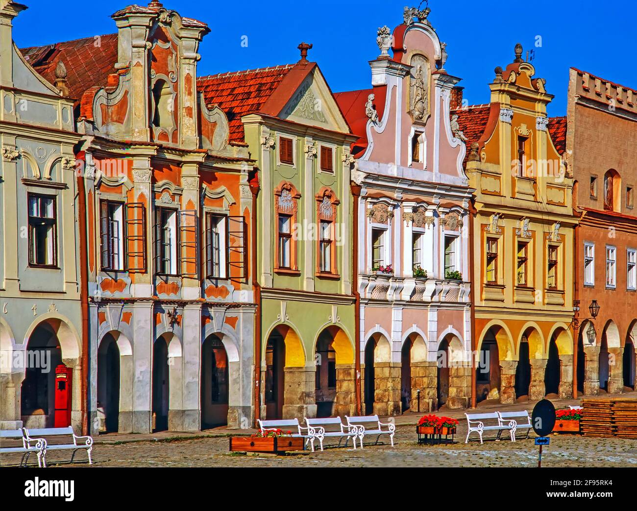 Square in Telc, Czech Republic Stock Photo - Alamy