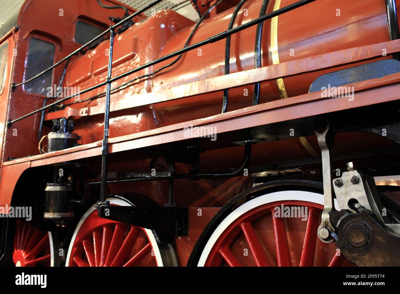 The red steam locomotive in a museum, Russia Stock Photo - Alamy