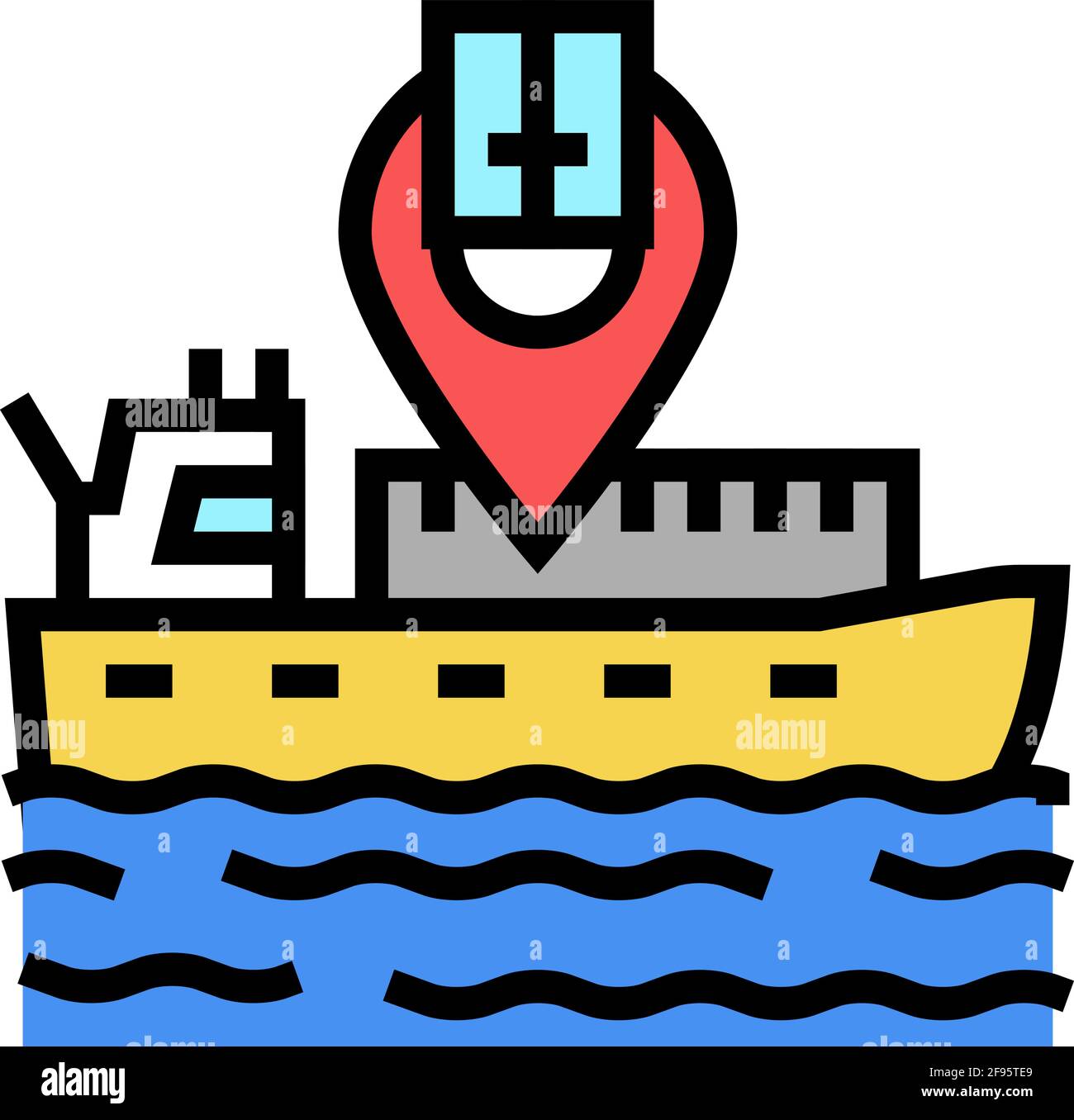 ship location color icon vector illustration Stock Vector Image & Art ...