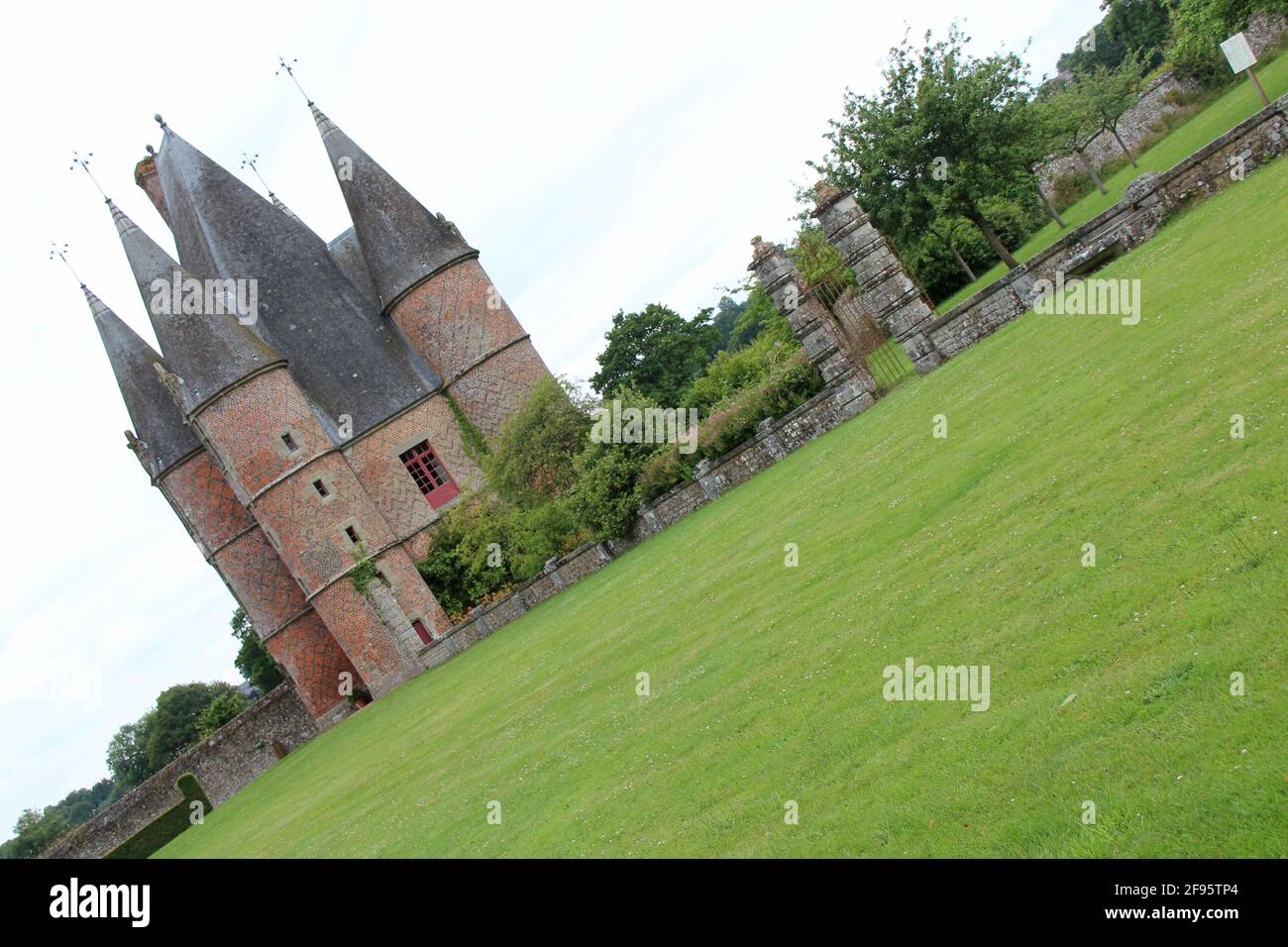 medieval and renaissance brick castle in carrouges in normandy (france ...