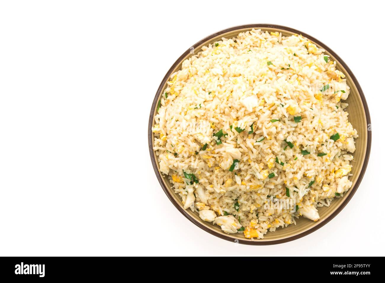 Fried rice in plate isolated on white background Stock Photo - Alamy