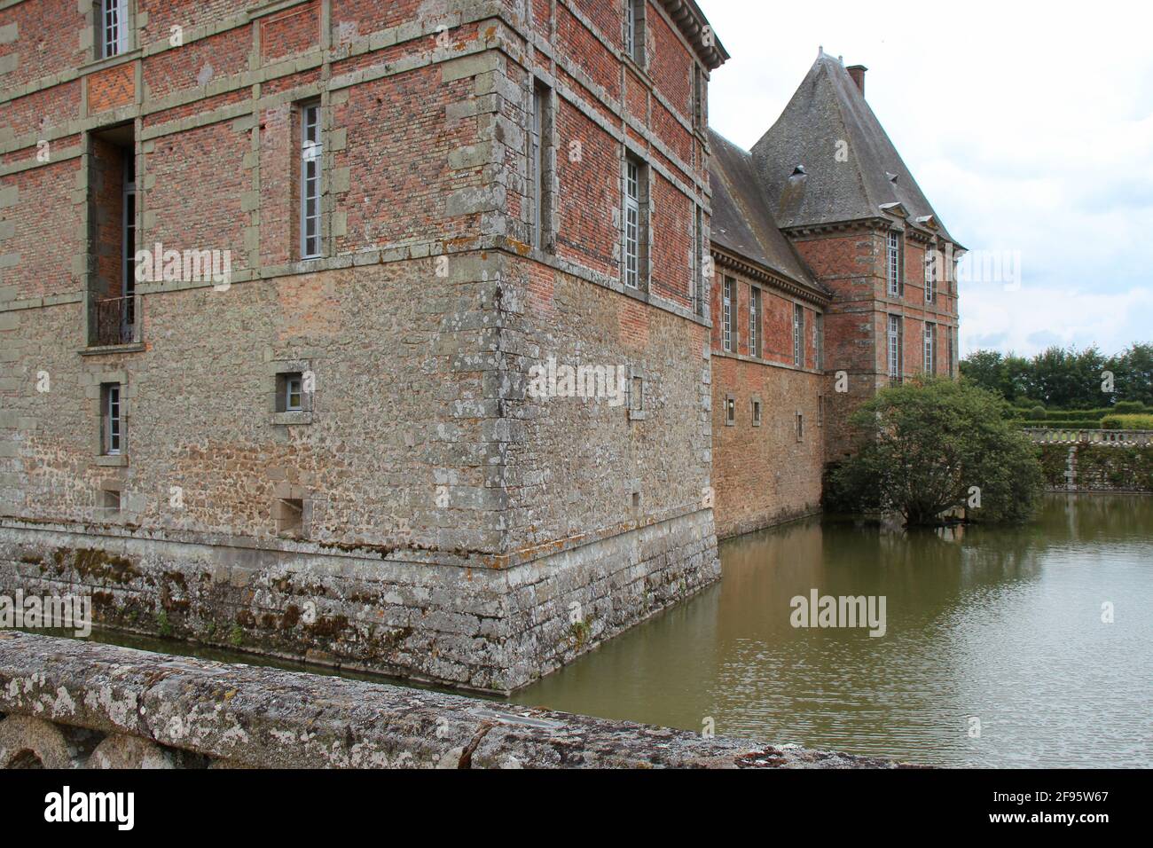 medieval and renaissance brick castle in carrouges in normandy (france ...
