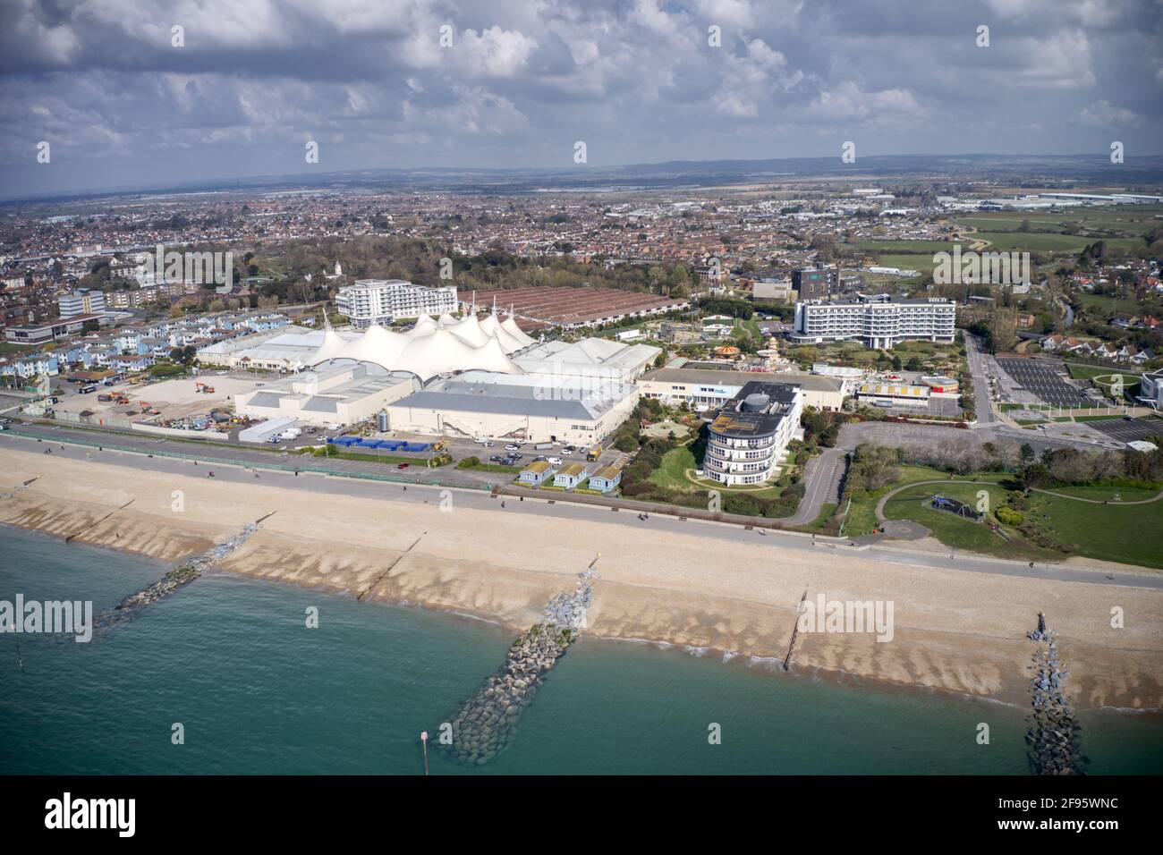 Aerial video of Butlins Holiday Village on the West Sussex coast from ...