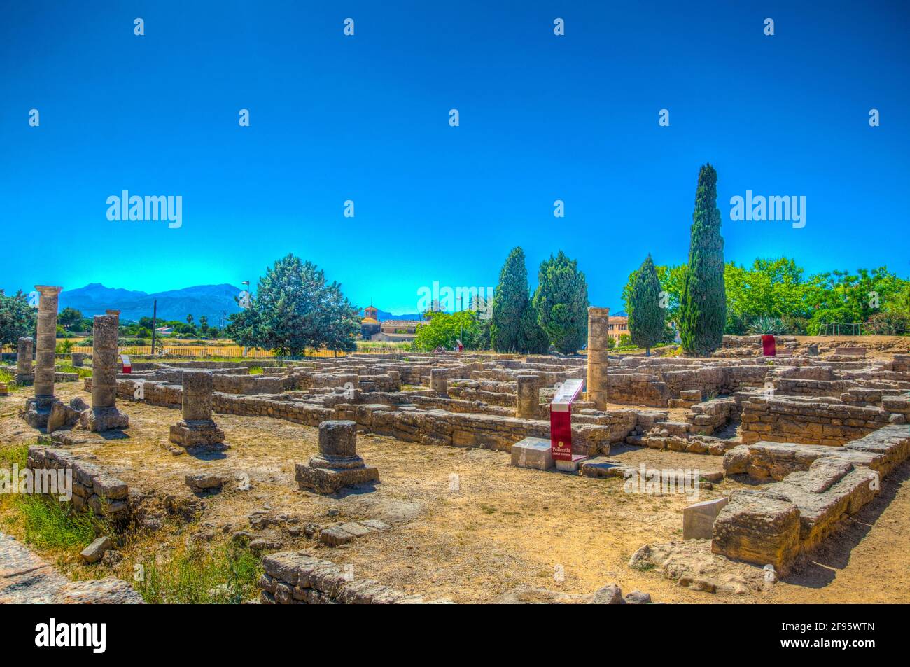 Roman ruins of Pollentia at Alcudia, Mallorca, Spain Stock Photo - Alamy