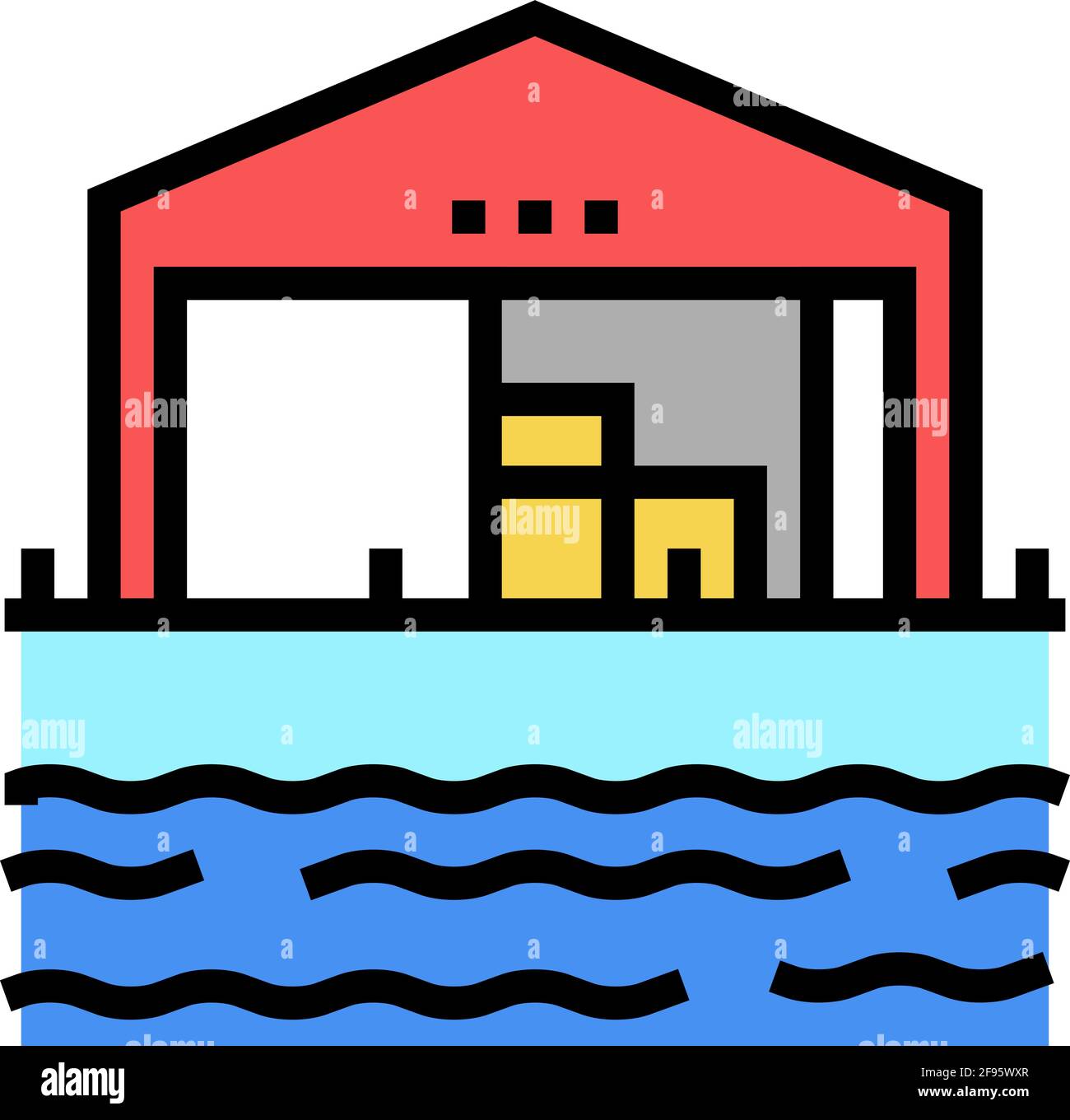 storehouse port color icon vector illustration Stock Vector Image & Art ...