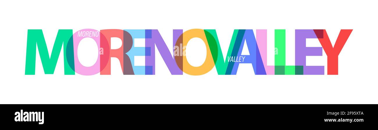 MORENO VALLEY. Lettering on a white background. Vector design template ...