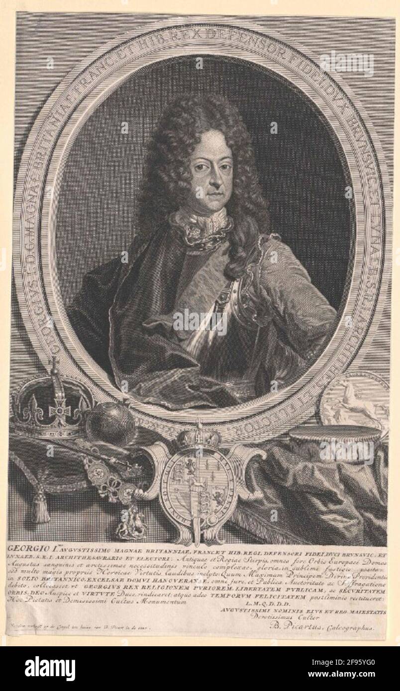 Georg I, King of England Stecher: Picart, Bernard Stock Photo - Alamy