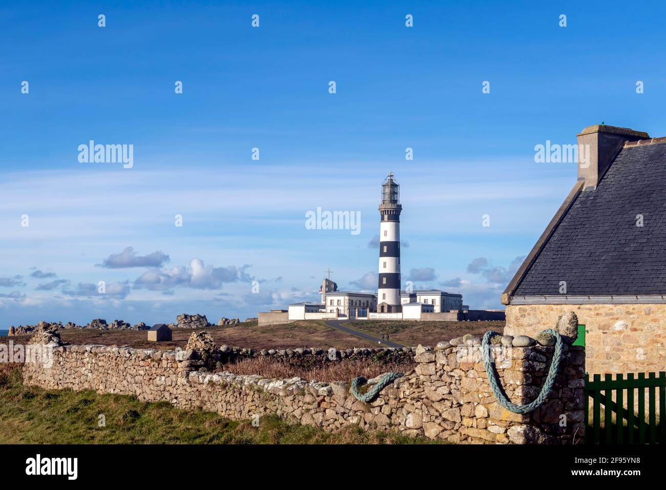 Lighthouse and Beacon of Ouessant, the island of Ushant, in Brittany ...