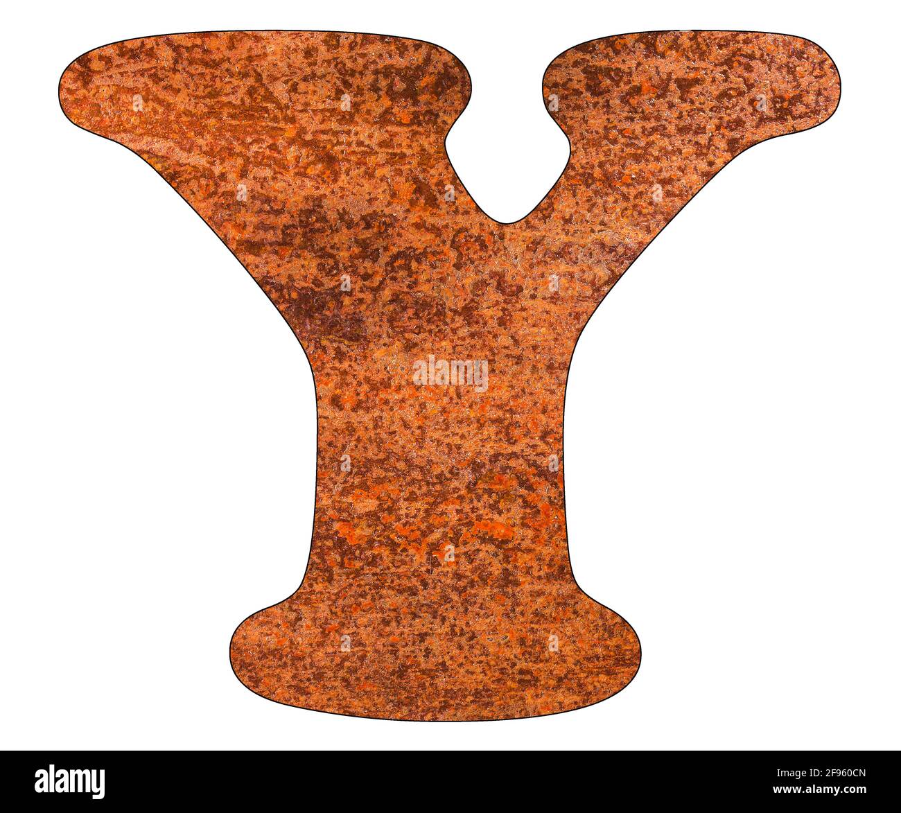 Letter Y with rusty metal background Stock Photo - Alamy