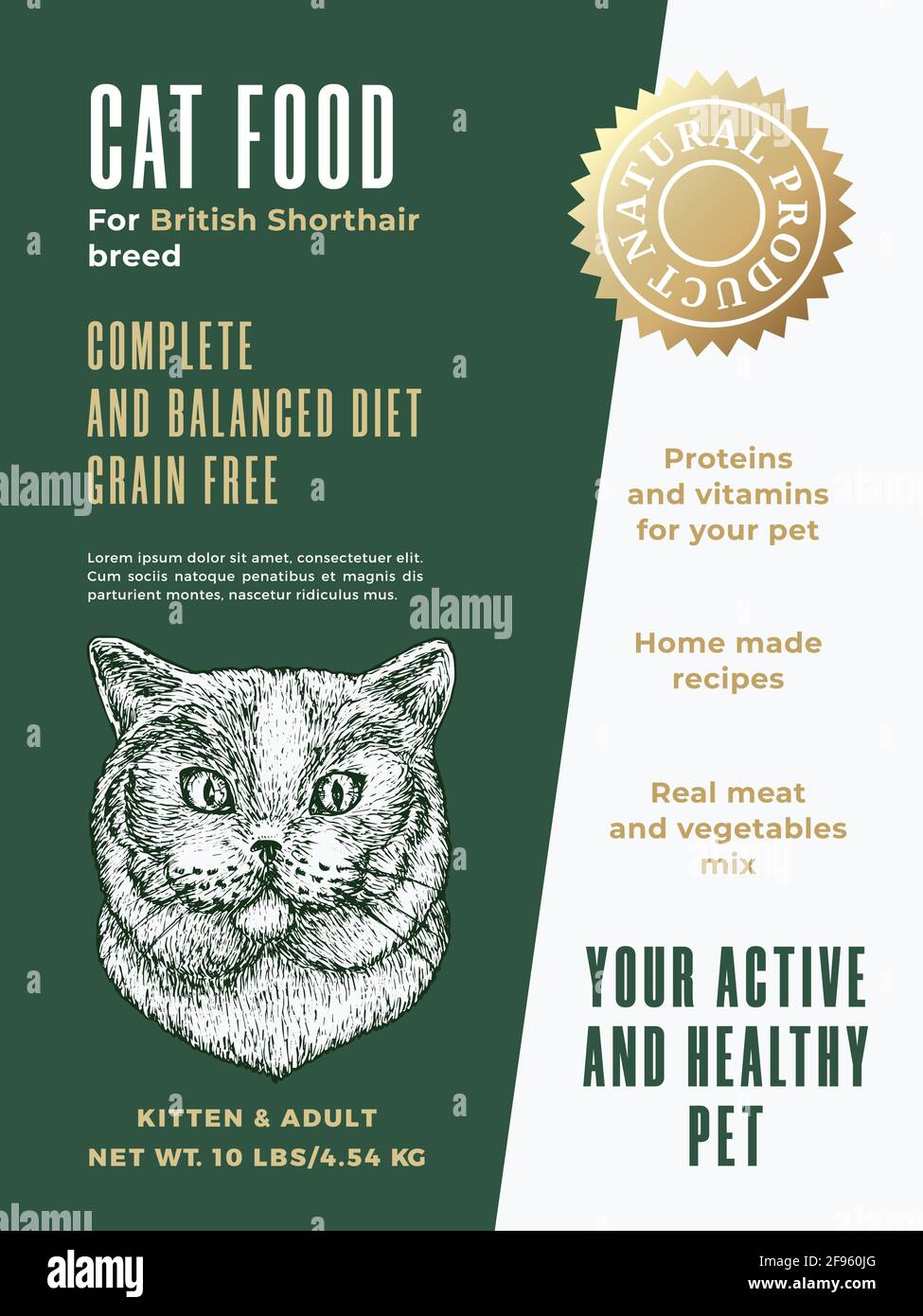 Pet Food Product Label Template. Abstract Vector Packaging Design ...