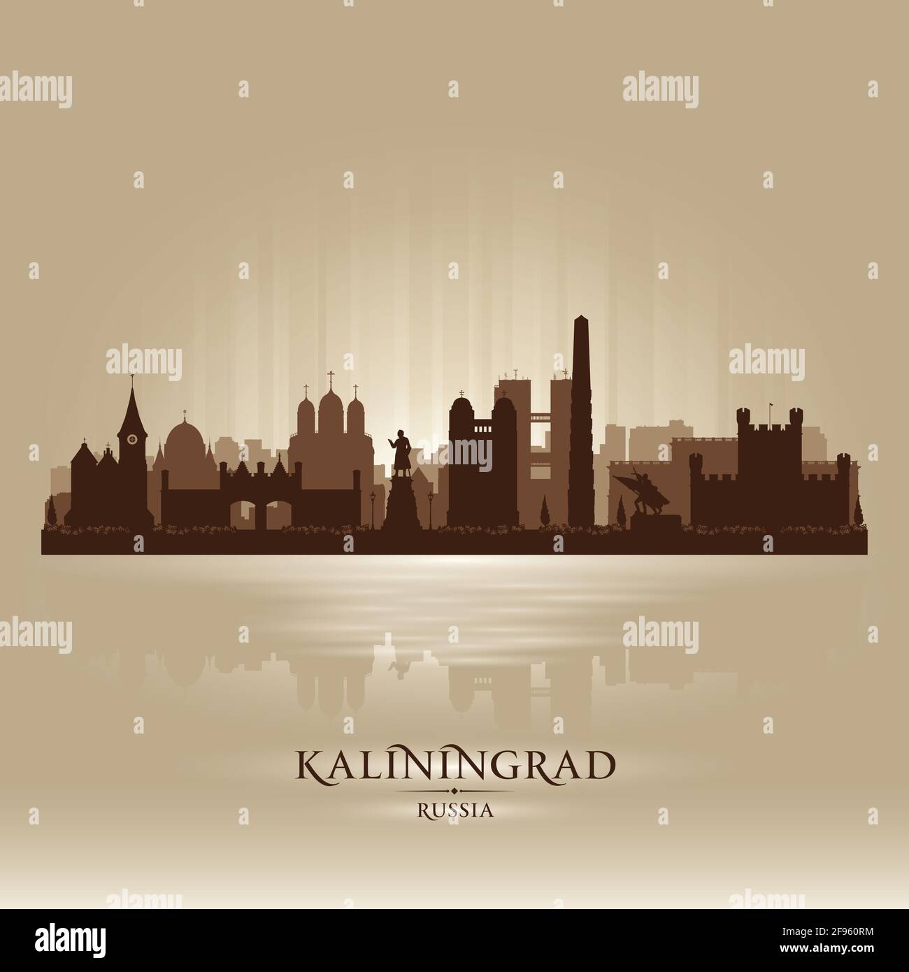 Kaliningrad Russia city skyline vector silhouette illustration Stock ...