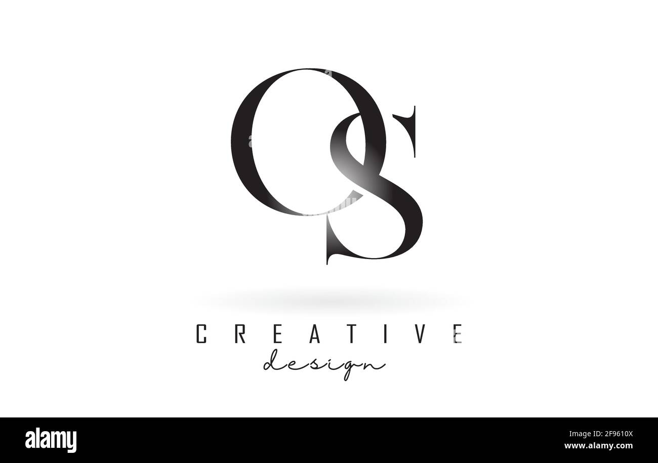 OS o s letter design logo logotype concept with serif font and elegant ...