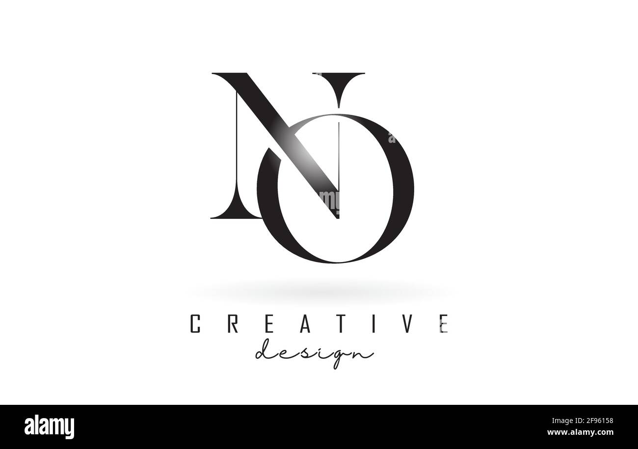 NO n o letter design logo logotype concept with serif font and elegant ...