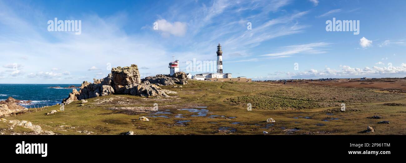 Lighthouse and Beacon of Ouessant, the island of Ushant, in Brittany ...