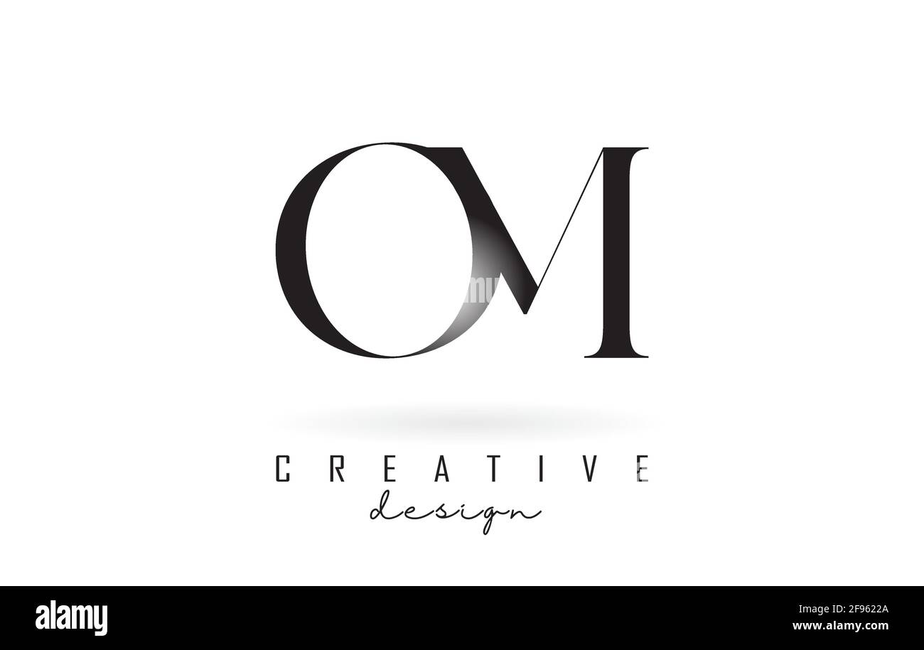 OM o m letter design logo logotype concept with serif font and elegant ...