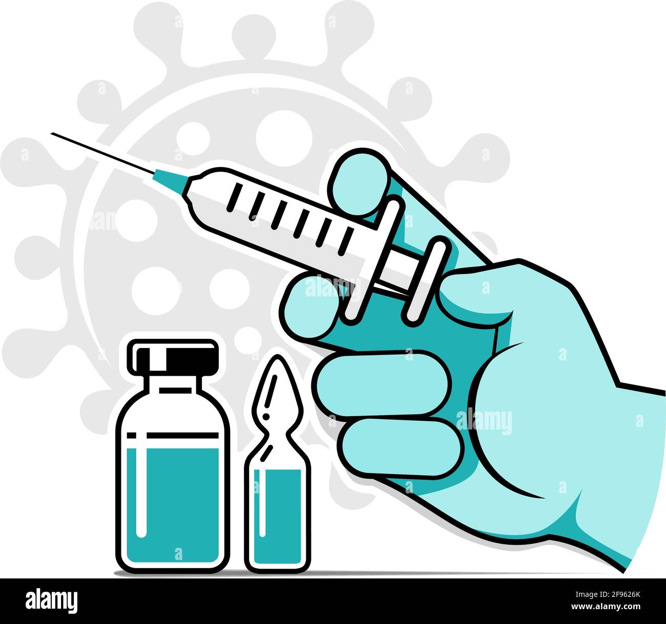 Nurse syringe in hand Stock Vector Images - Alamy