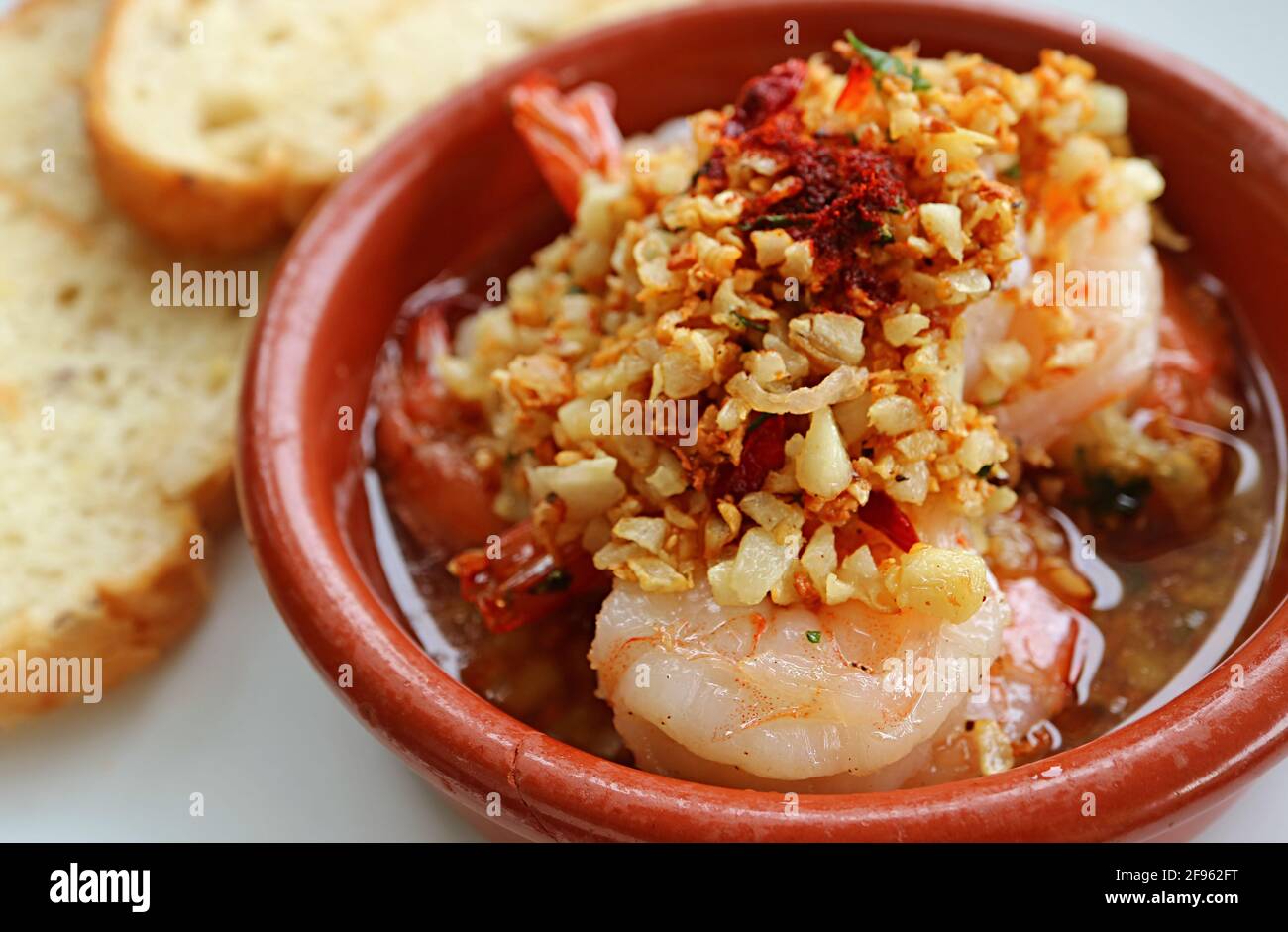 Delectable Spanish Well Known Dish of Garlic Shrimps or Gambas al ...