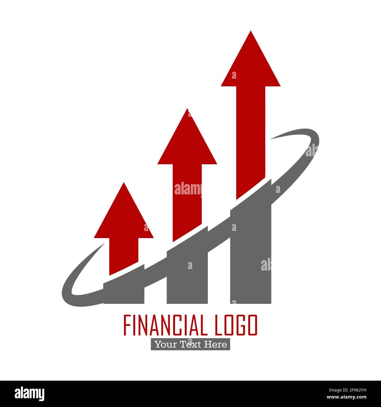 Financial logo. Dynamic growth of arrows breaking out of the circle ...