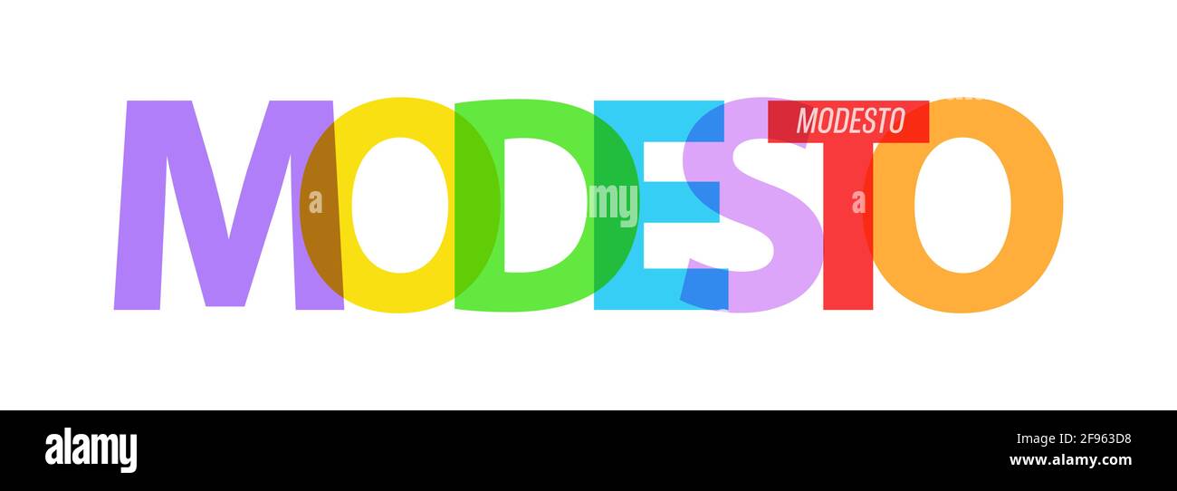 MODESTO. Lettering on a white background. Vector design template for ...