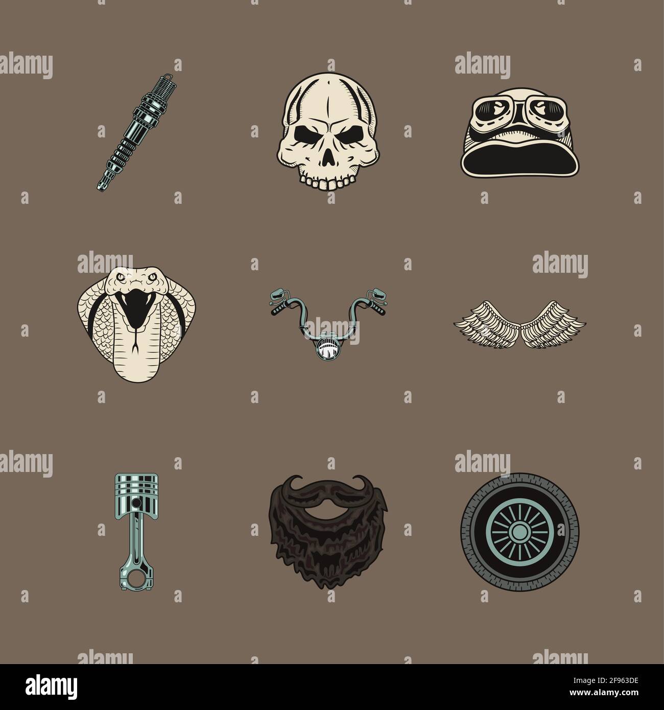 nine biker patches Stock Vector Image & Art - Alamy