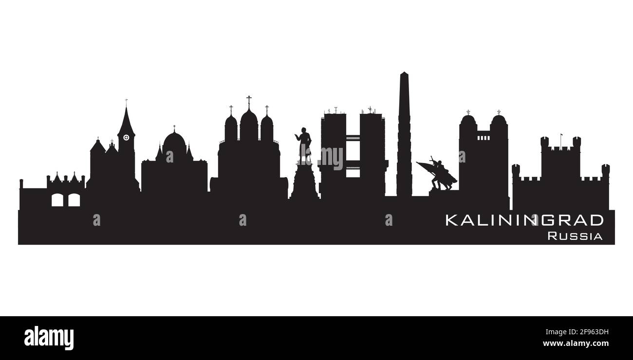 Kaliningrad Russia skyline Detailed vector silhouette Stock Vector ...