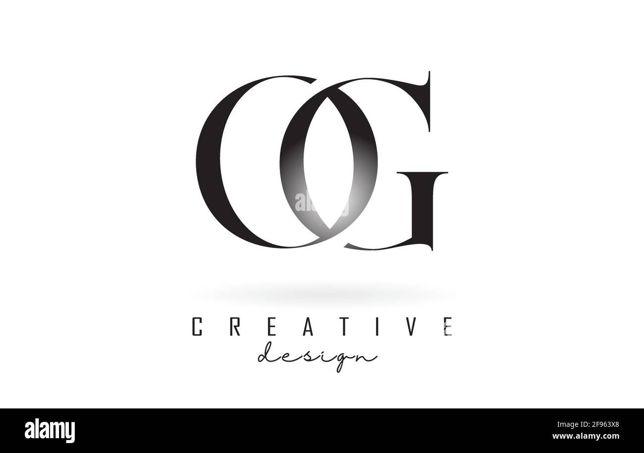 OG o g letter design logo logotype concept with serif font and elegant ...