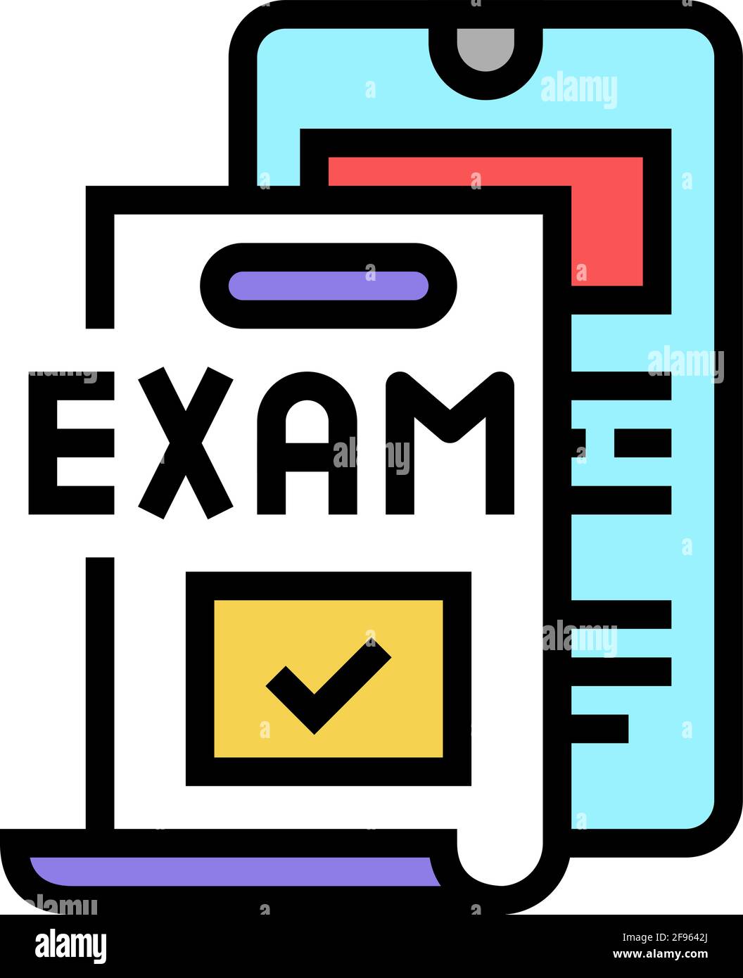 online examination color icon vector illustration Stock Vector Image ...