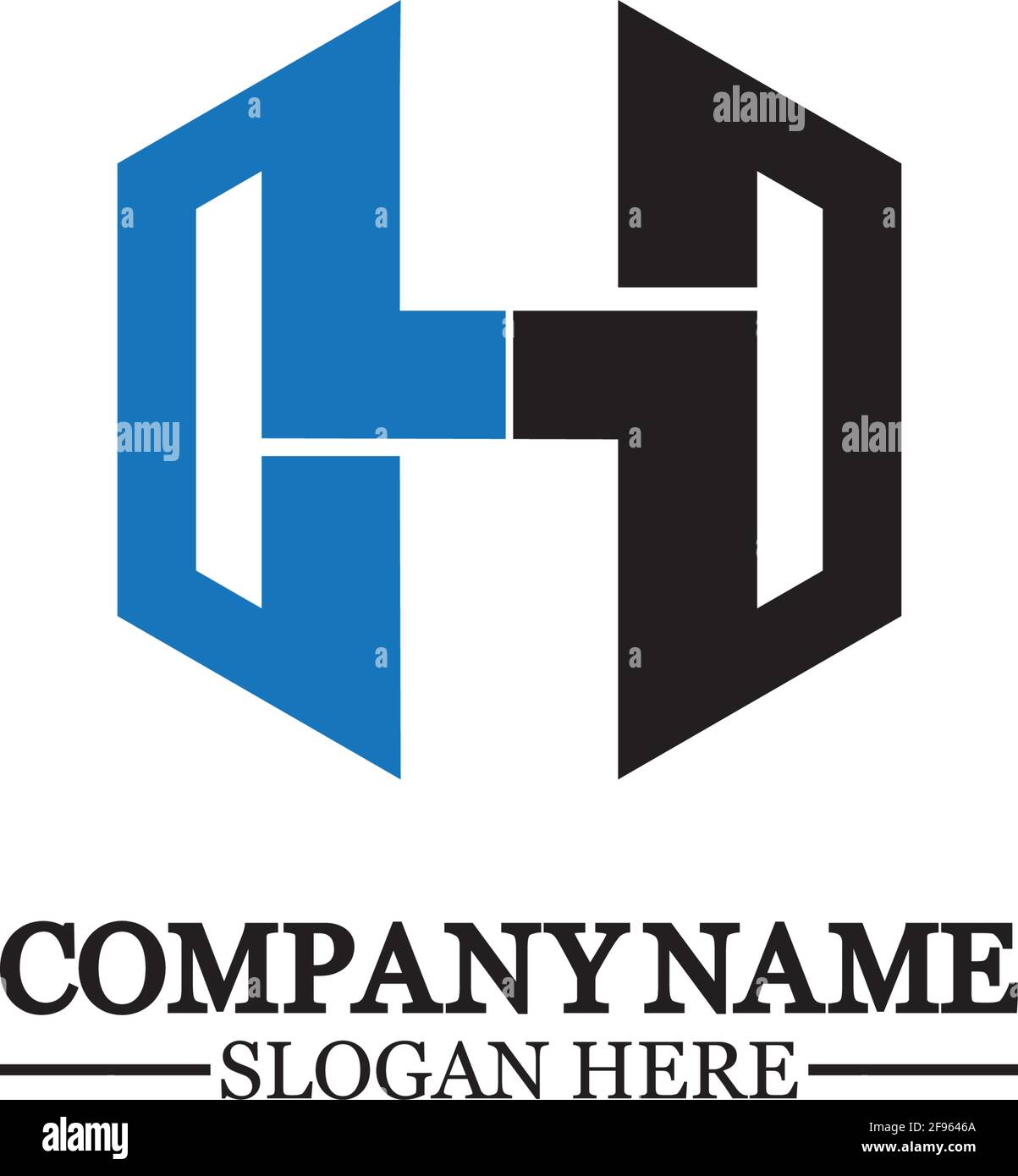 Abstract letter H Hexagon vector logo design template.impossible font ...