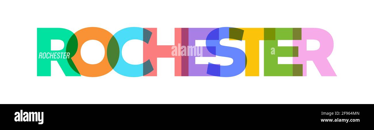 ROCHESTER. Lettering on a white background. Vector design template for ...