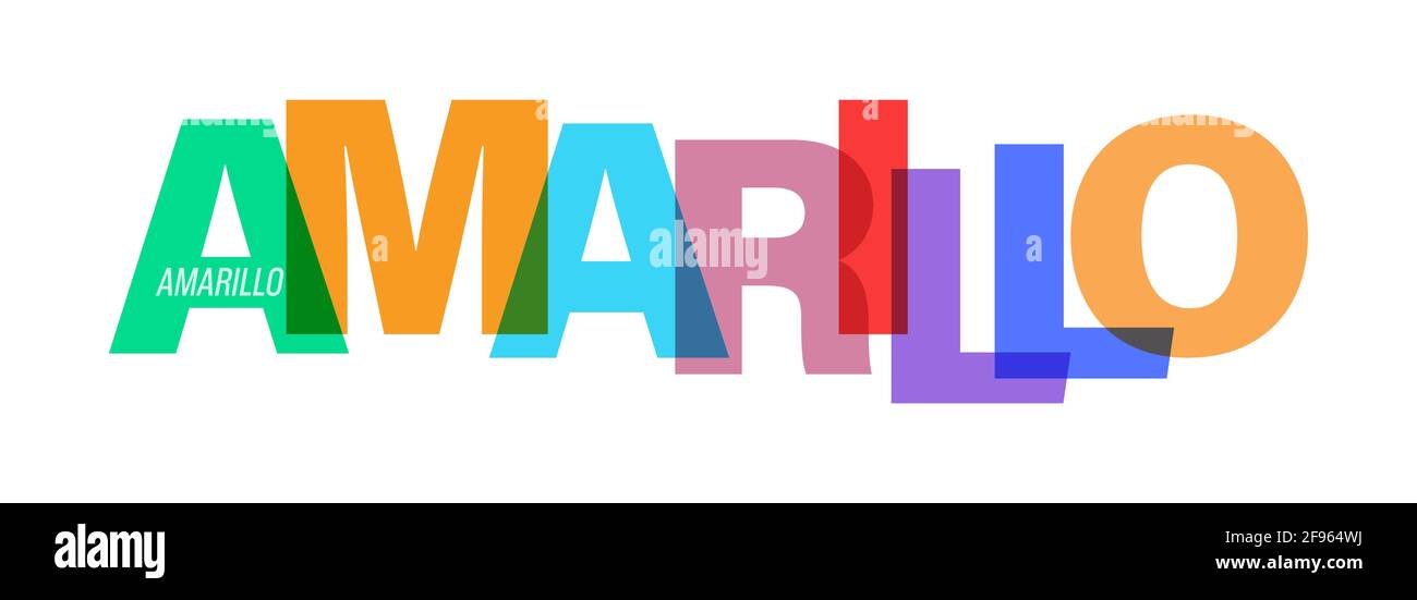 AMARILLO. Lettering on a white background. Vector design template for ...
