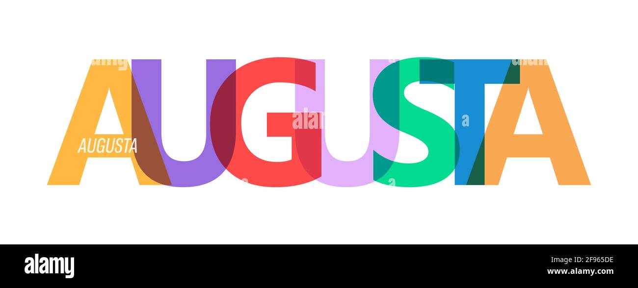 AUGUSTA. Lettering on a white background. Vector design template for ...