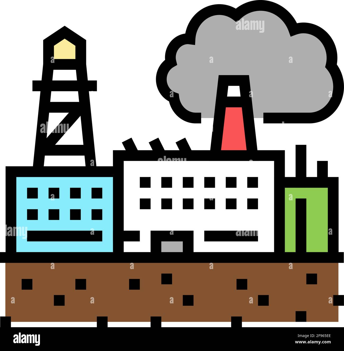 industrial zone land color icon vector illustration Stock Vector Image ...