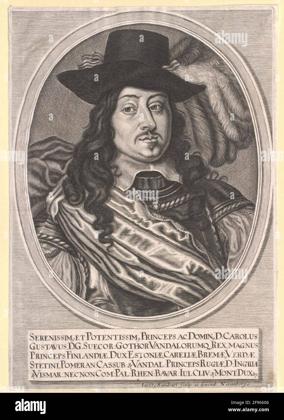 Karl X. Gustav, King of Sweden Stecher: Sandrart, Jacob of (1630 Stock ...