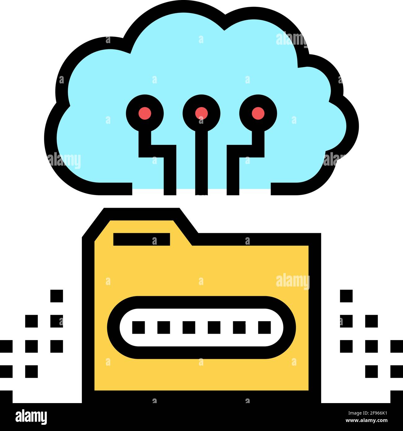 cloud storage library education color icon vector illustration Stock ...