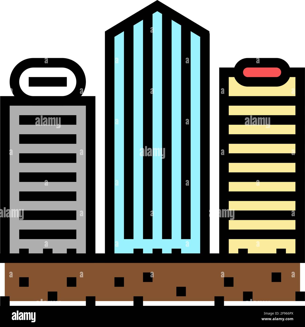 public and business zone land color icon vector illustration Stock ...