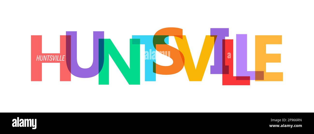HUNTSVILLE. Lettering on a white background. Vector design template for ...
