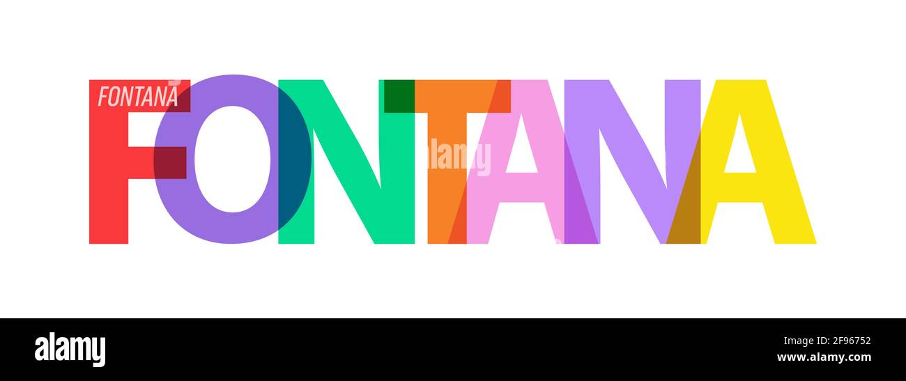 FONTANA. Lettering on a white background. Vector design template for ...