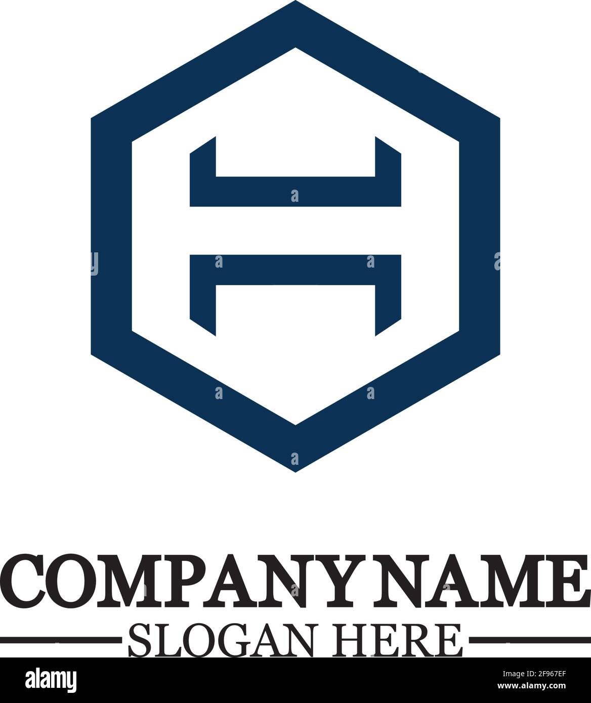 Abstract letter H Hexagon vector logo design template.impossible font ...