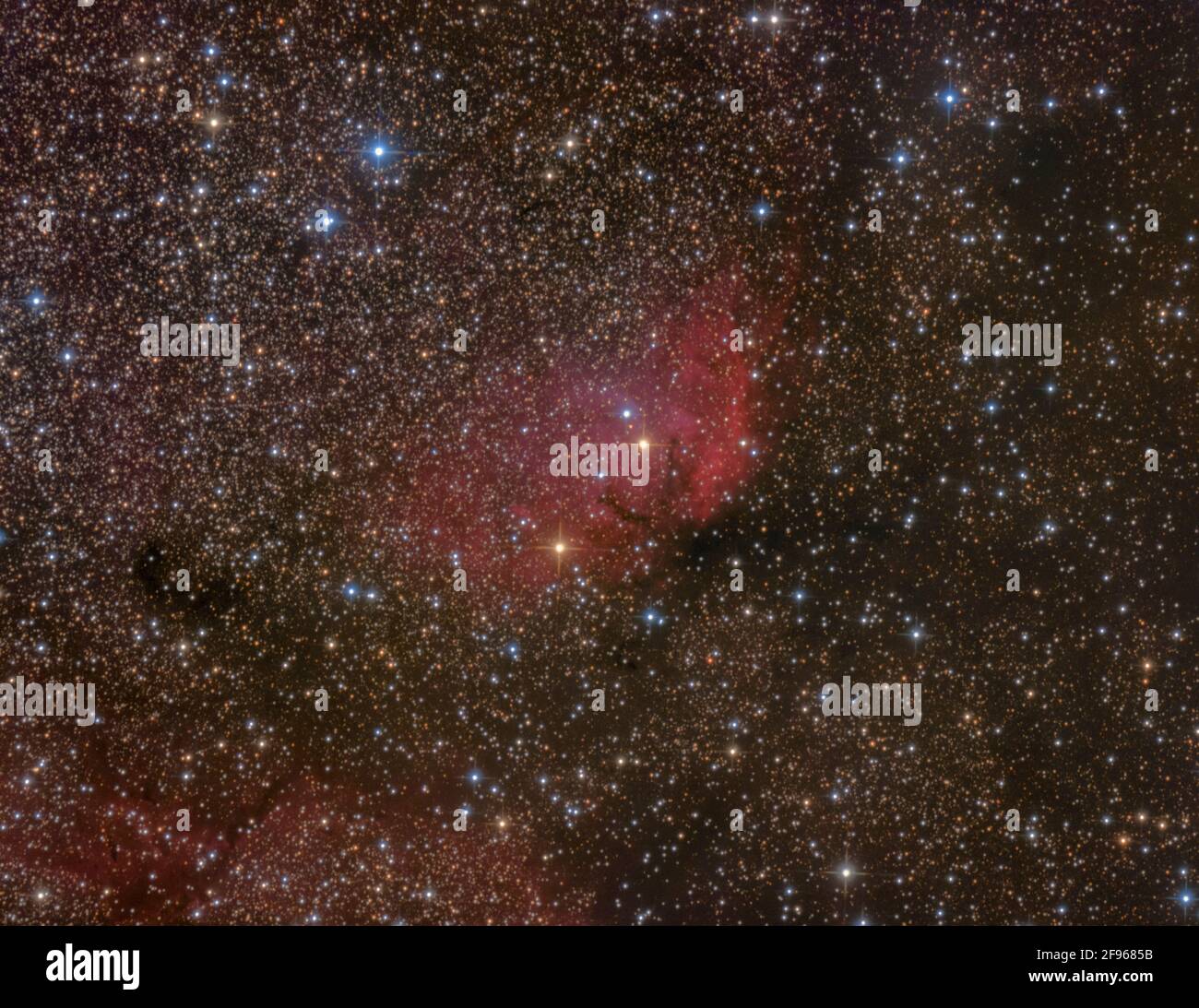The Tulip Nebula Sh2-101 in the constellation Swan. Photographed with the 1m telescope Stock ...