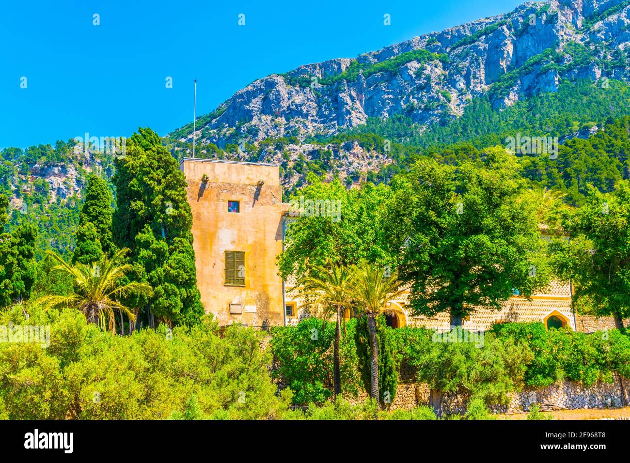 Gardens at Monestir de Miramar at Mallorca, Spain Stock Photo - Alamy