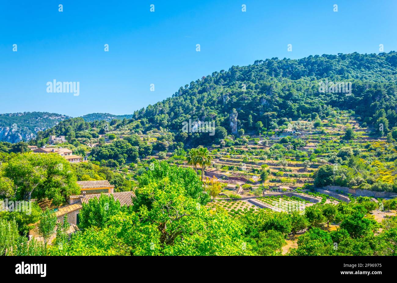 Aerial view of Valldemossa, Mallorca, Spain Stock Photo - Alamy